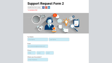undefined templates | Contact form | Support Request Form